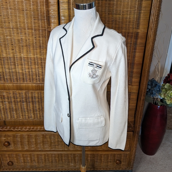 Lauren Ralph Lauren | Jackets & Coats | Ralph Lauren Ivory Rhinestone ...